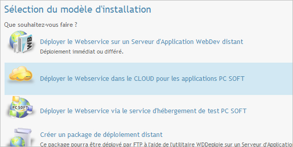 PCSCloud - Déployer un webservice WINDEV ou WEBDEV